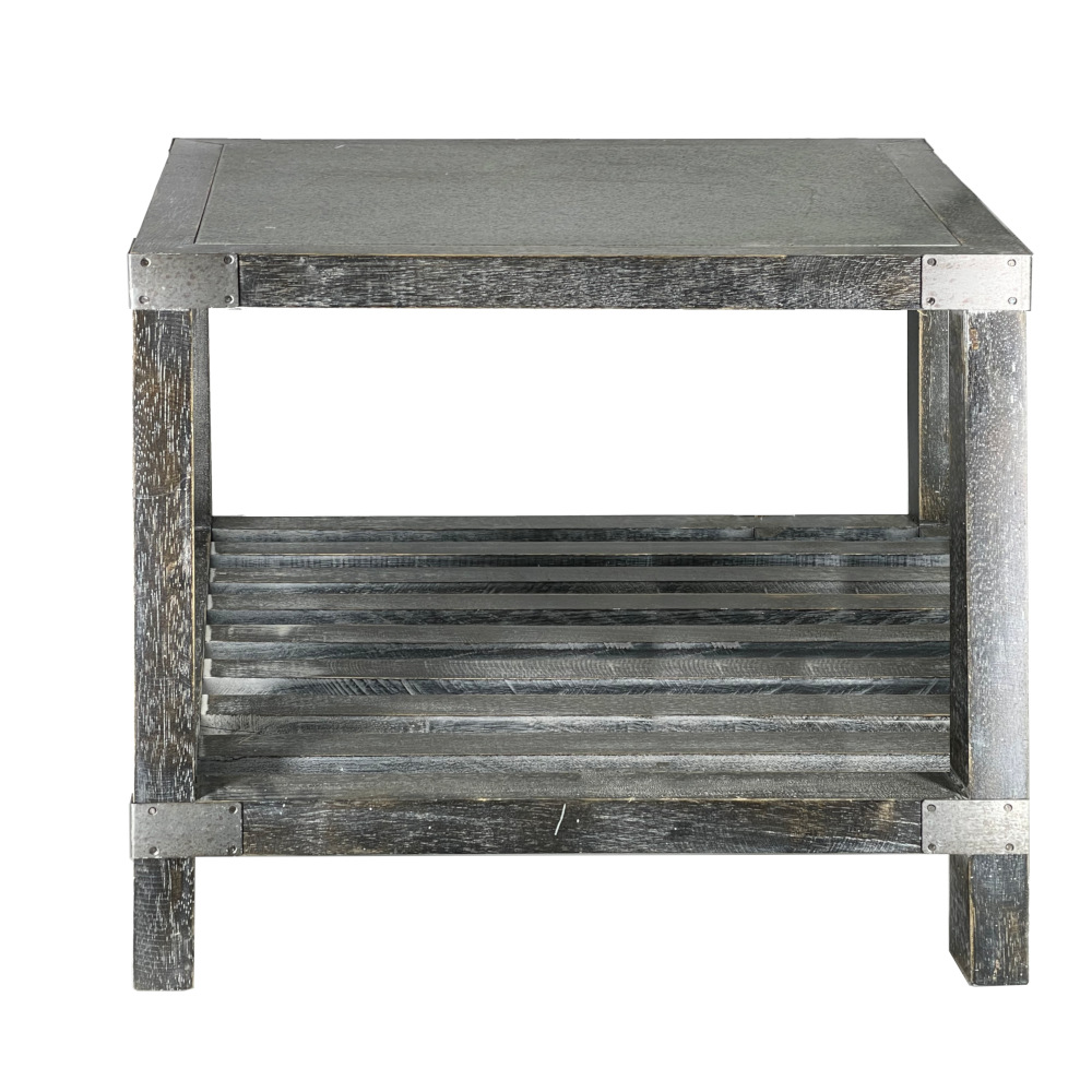 Wood & Metal Side Table - Oikia Mykonos Home Deco